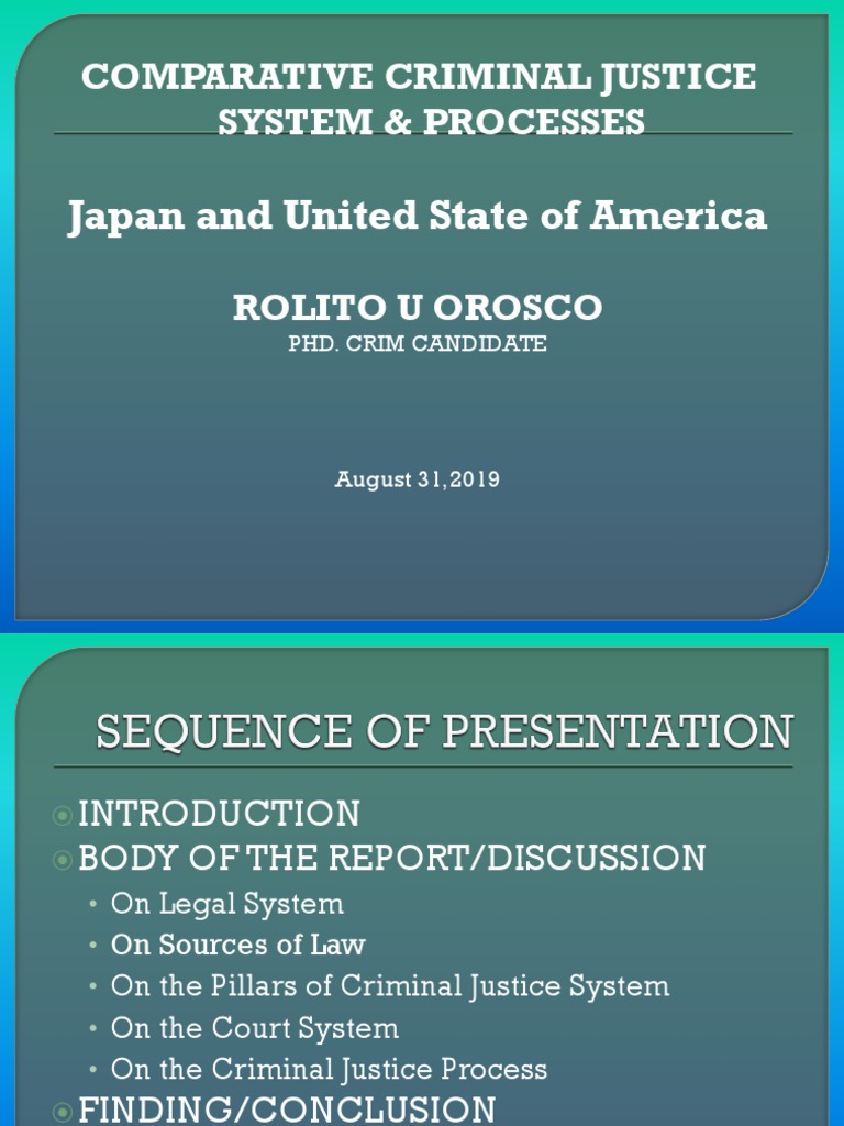 Comparing Criminal Justice Systems: An Examination of the Legal ...