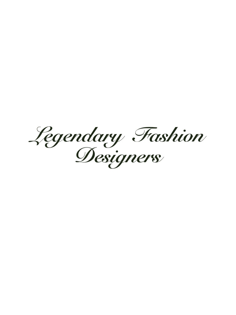 Fashion Legends PDF | PDF | Fashion | Softlines (Retail)