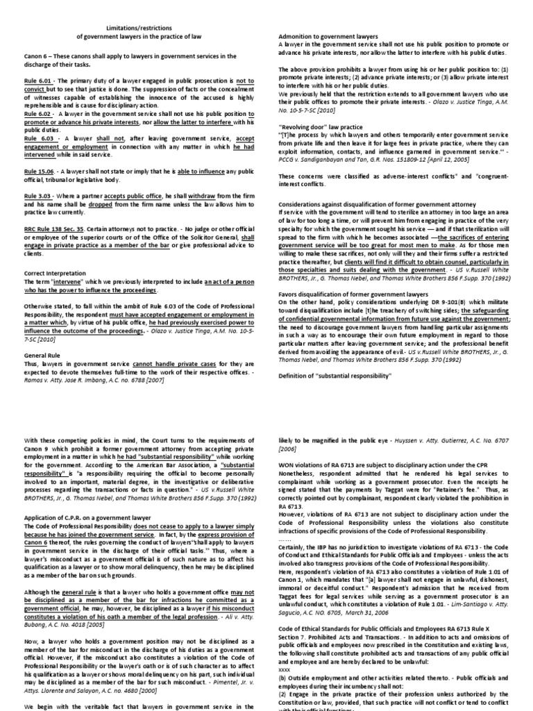 10 Limitations of Government Lawyers | Download Free PDF | Practice Of ...