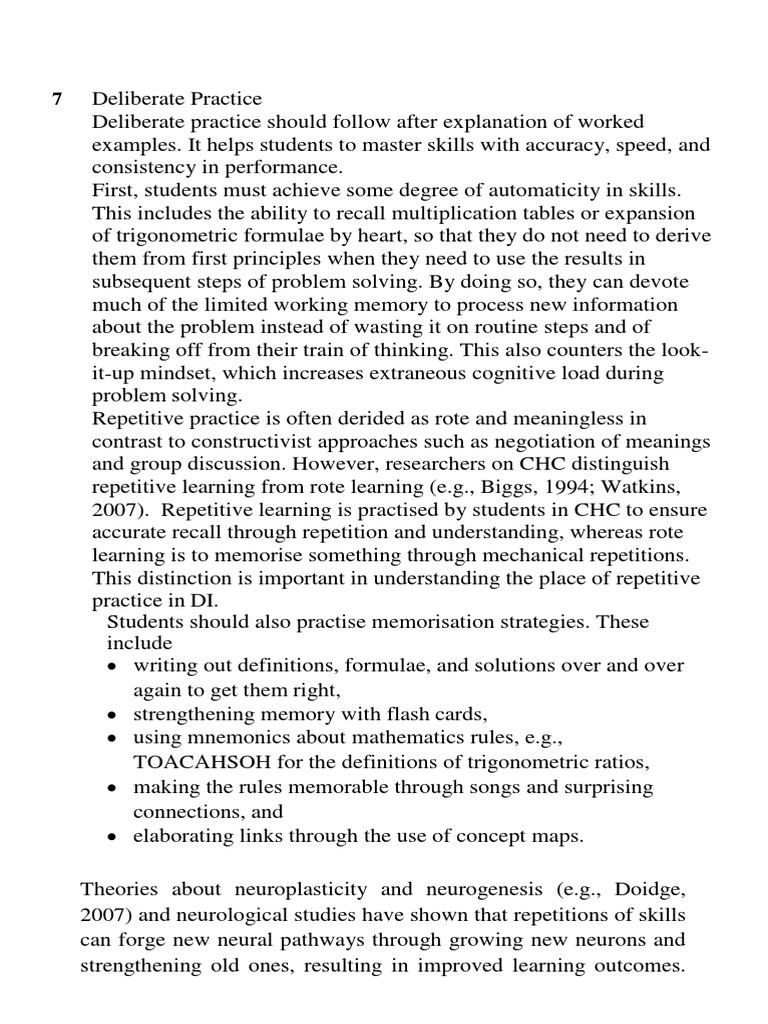Deliberate Practice | Download Free PDF | Homework | Learning