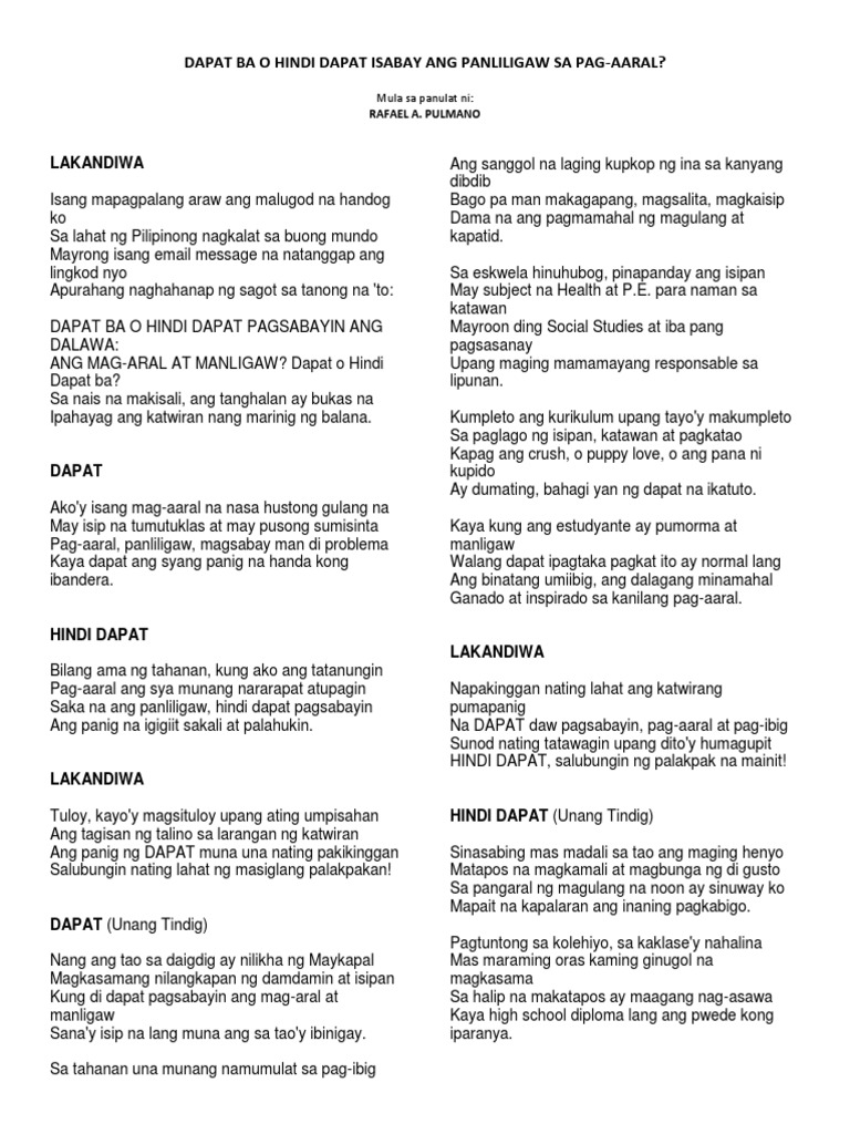 Balagtasan Piece | PDF