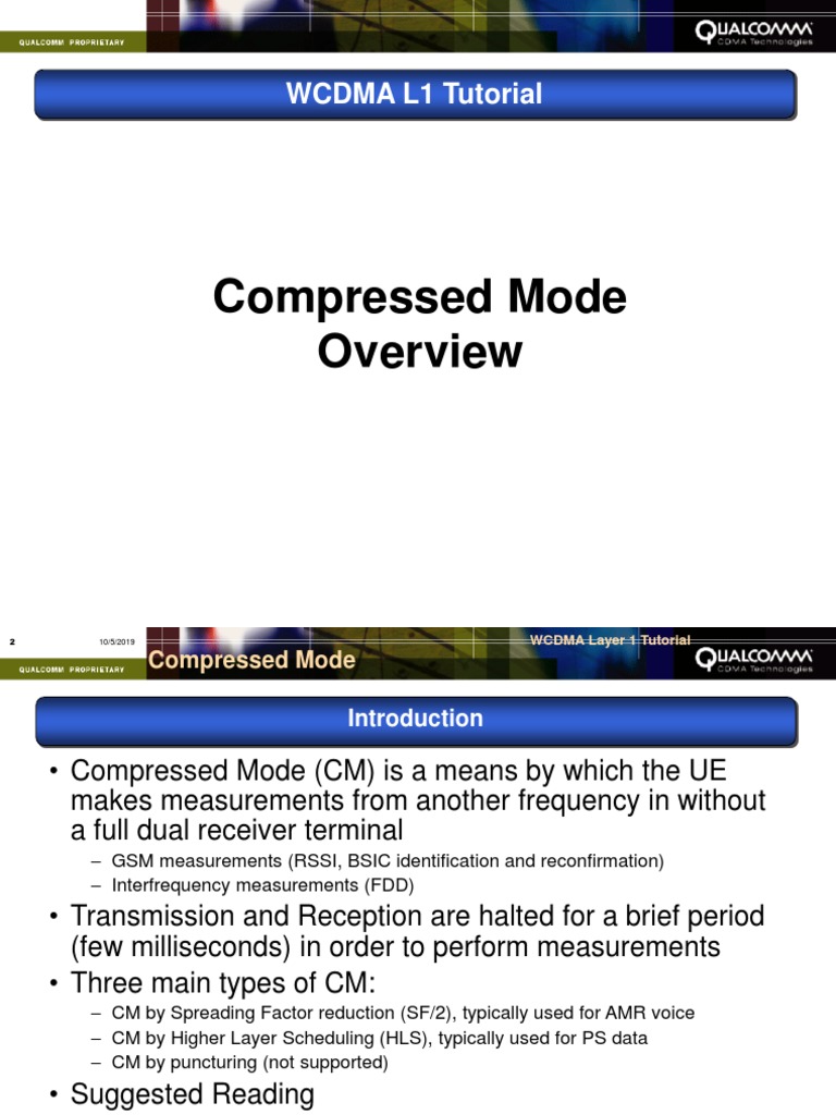 Compressed Mode Overview | PDF | Sequence | Telecommunications