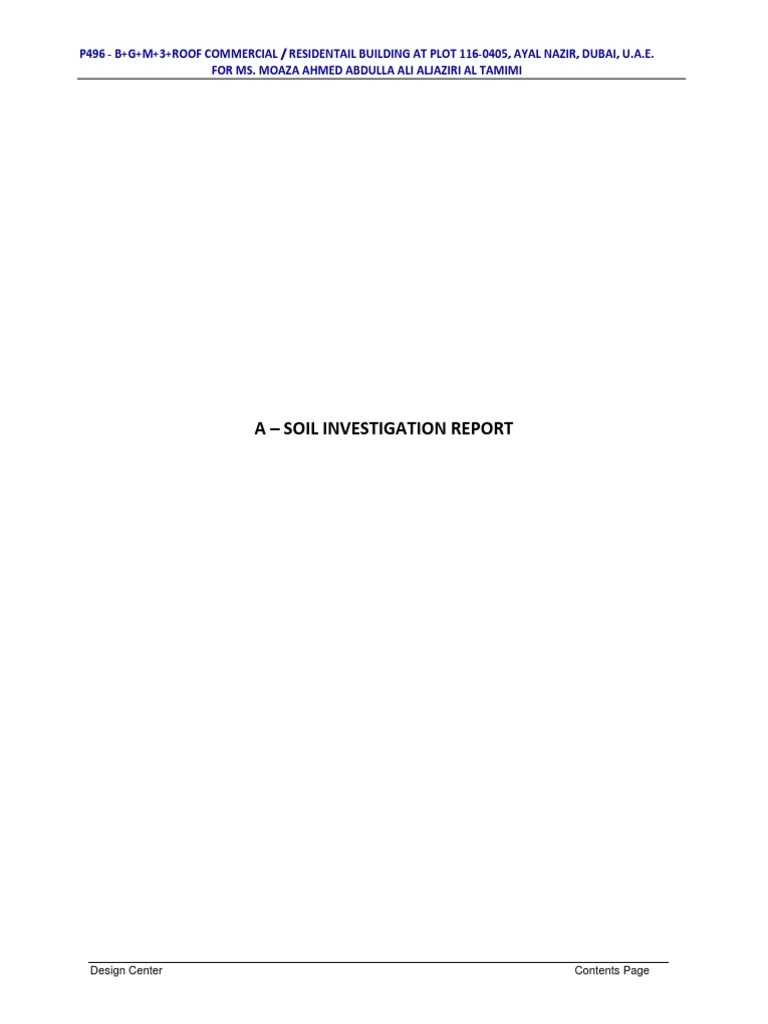 A - Soil Investigation Report | PDF