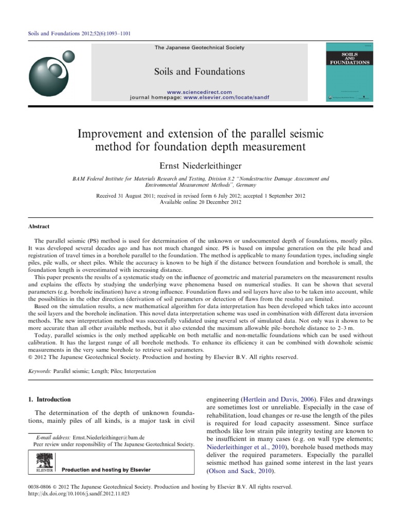 Improvement and Extension of The Parallel Seismic Method For Foundation ...