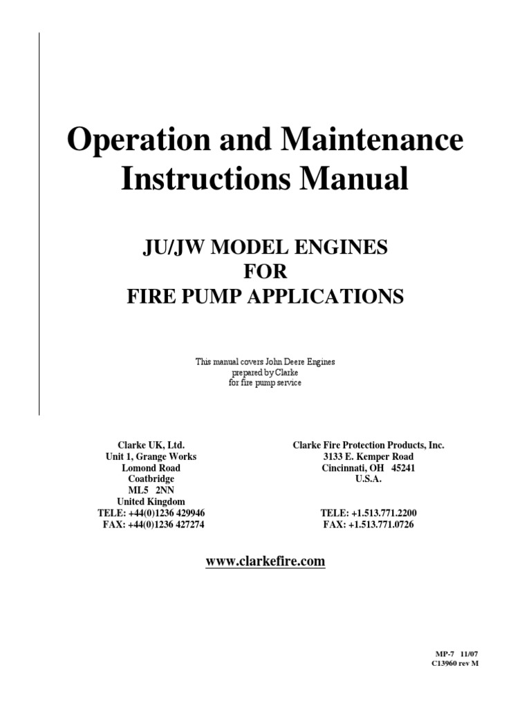 John Deere Fire Pump Engine Manual | PDF | Hvac | Radiator
