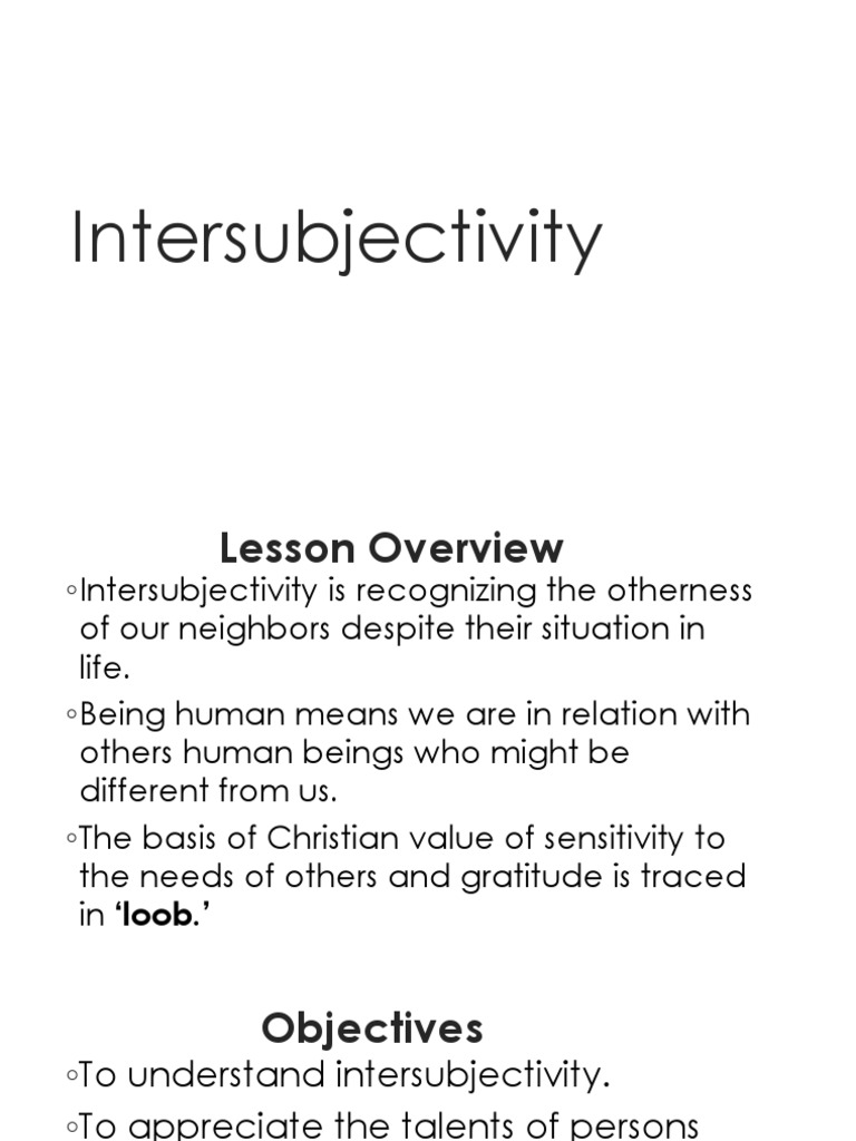Intersubjectivity | PDF | Pope John Paul Ii | Martin Buber