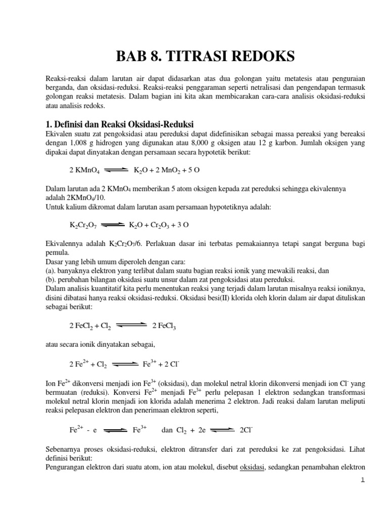 Titrasi Redoks | PDF
