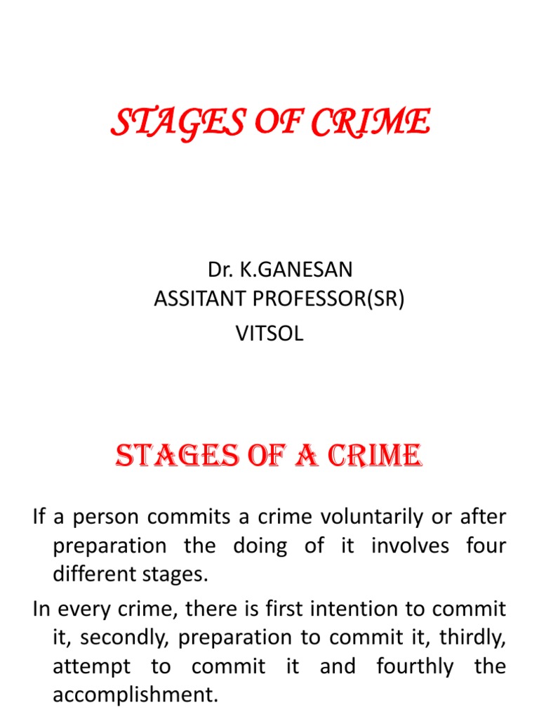 Stages of Crime | PDF | Murder | Crime & Violence