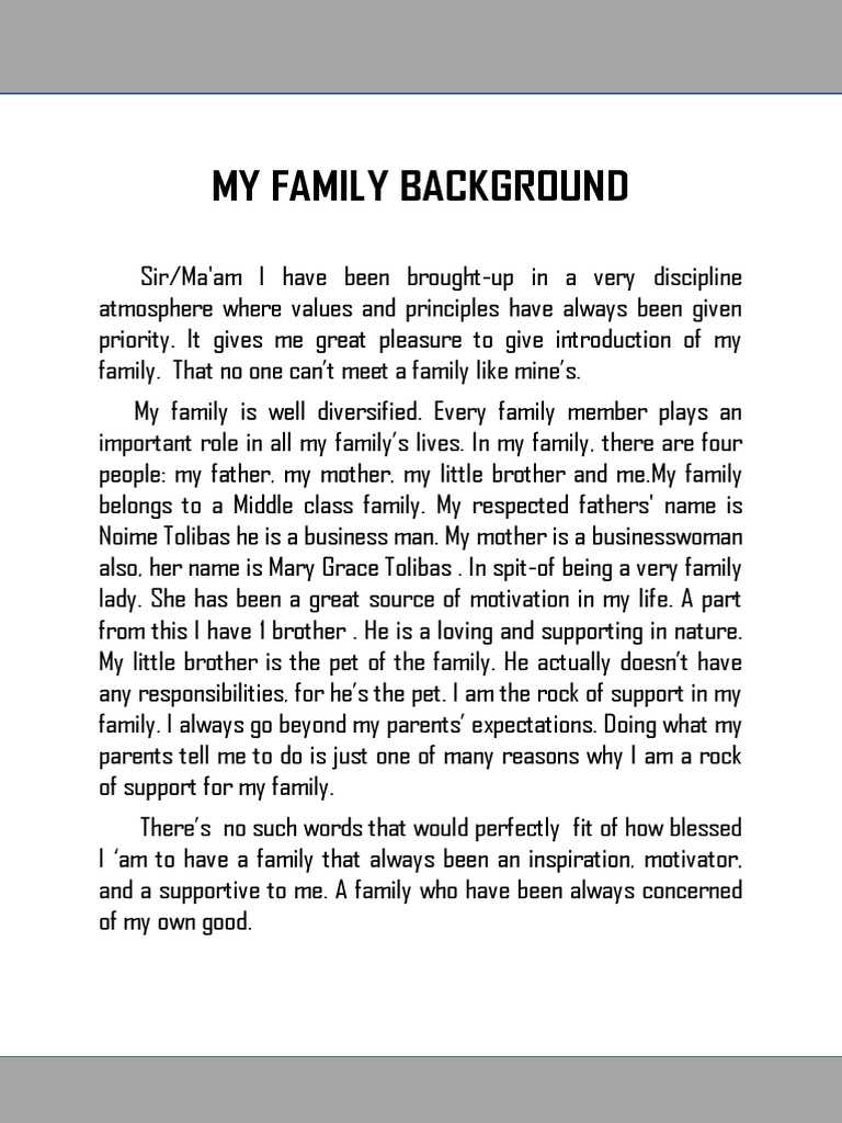 Family Background | PDF | Psychological Concepts | Psychology