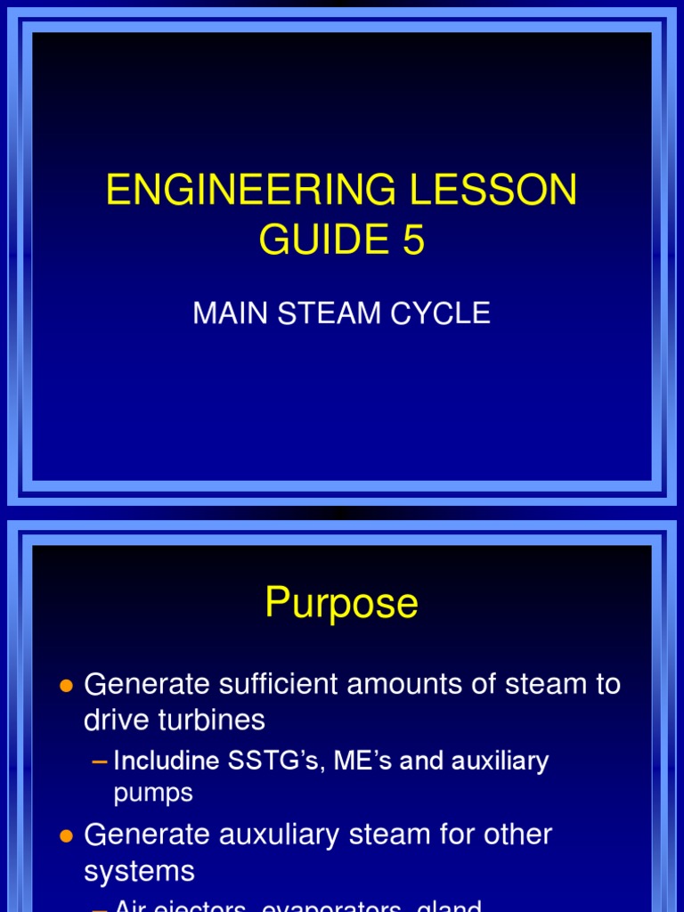 Engineering Lesson Guide 5: Main Steam Cycle | PDF | Science & Mathematics