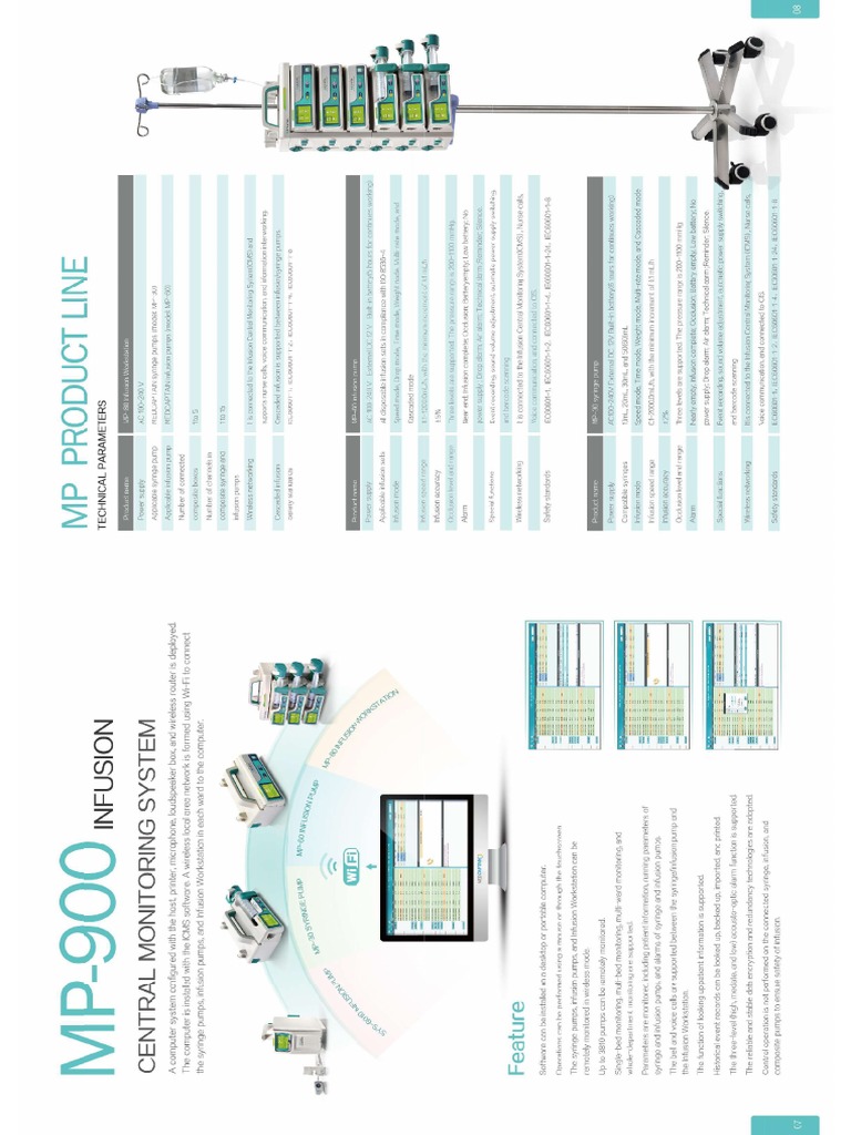 Medcaptain Infusion Central Monitoring System MP 900 | PDF