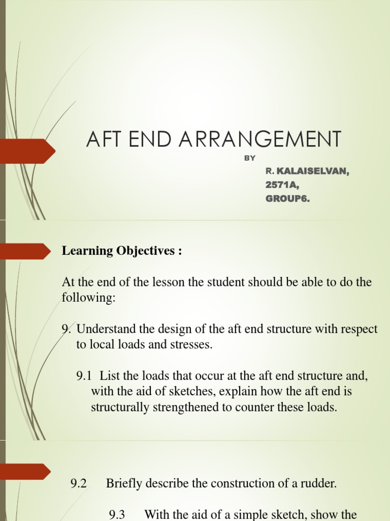 Aft End Arrangement Kalai | PDF | Stern | Propeller
