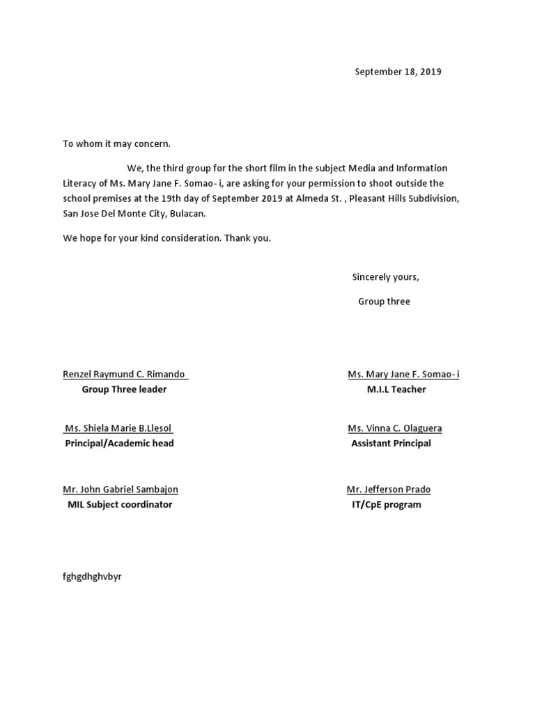 Letter For Official | PDF