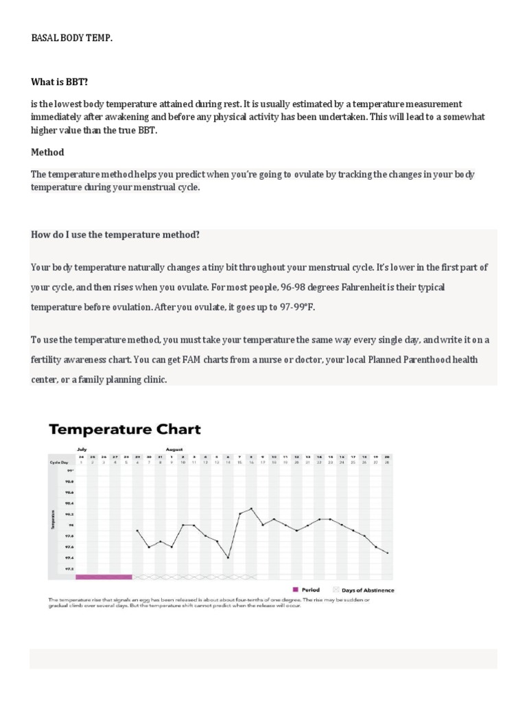 Basal Body Temp | PDF | Birth Control | Fertility