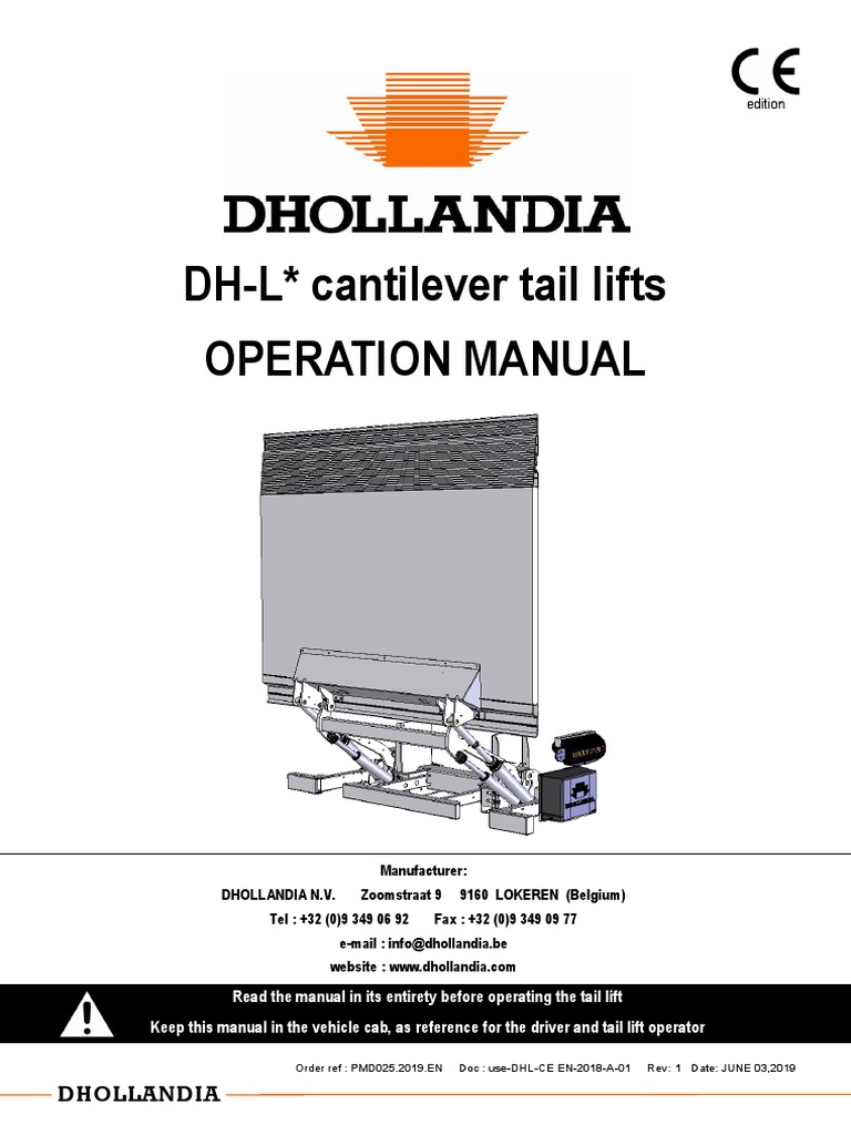 DH-L Cantilever Tail Lifts Operation Manual: Dhollandia | PDF ...