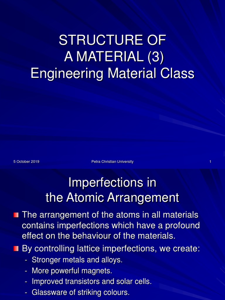 Understanding Lattice Imperfections in Materials | PDF | Dislocation ...