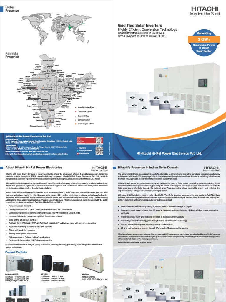 Grid Tied Solar Inverters Booklet (String & Central Inverters) | PDF ...