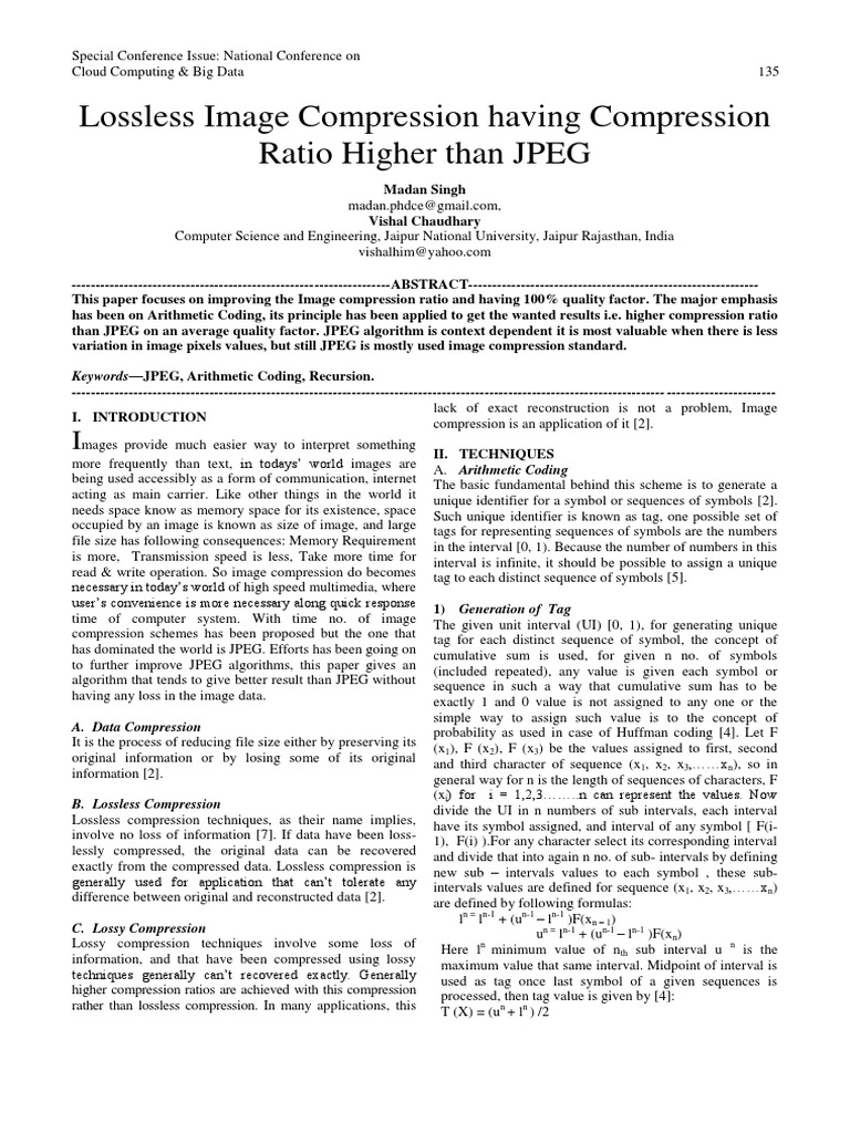 Lossless Image Compression Having Compression Ratio Higher Than JPEG ...