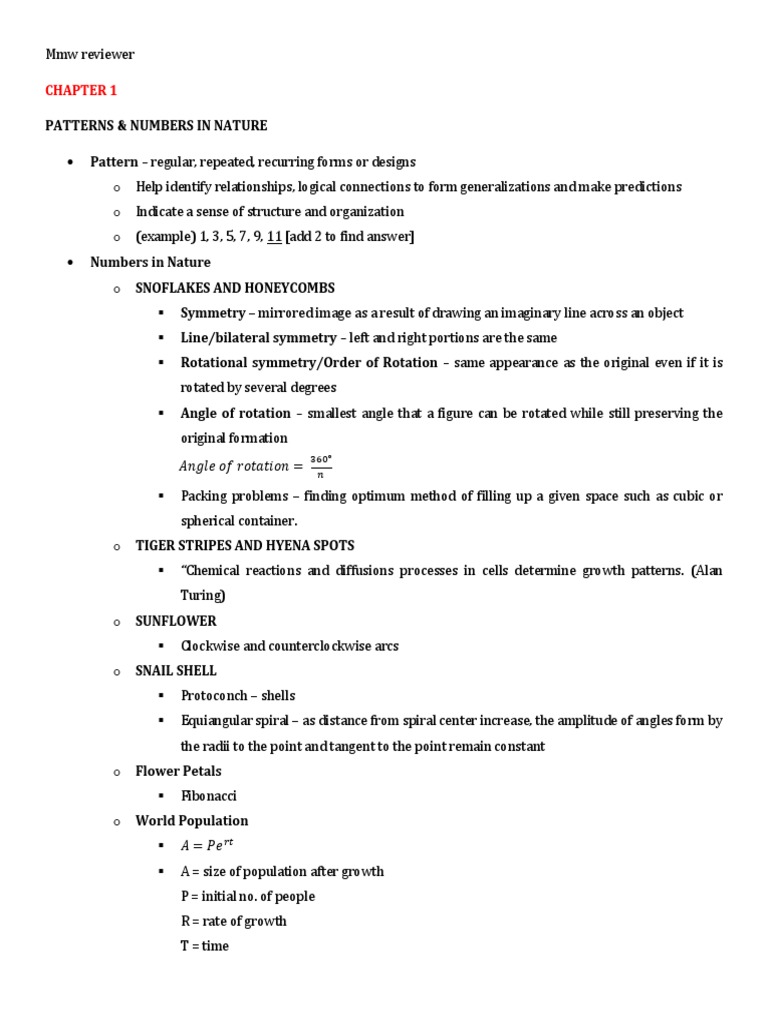 MMW Reviewer PDF | Download Free PDF | Arithmetic Mean | Median