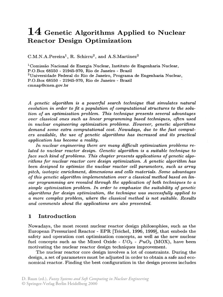 Genetic Algorithms Applied To Nuclear Reactor Design Optimization | PDF | Genetic Algorithm ...