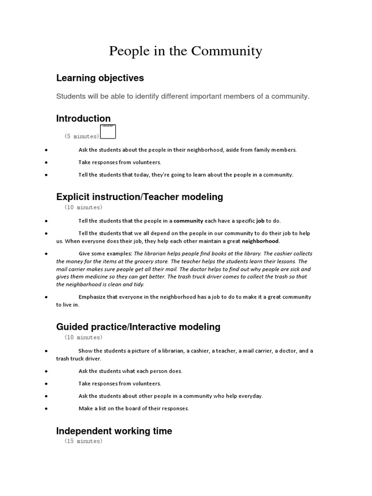 People in The Community | PDF | Community | Librarian