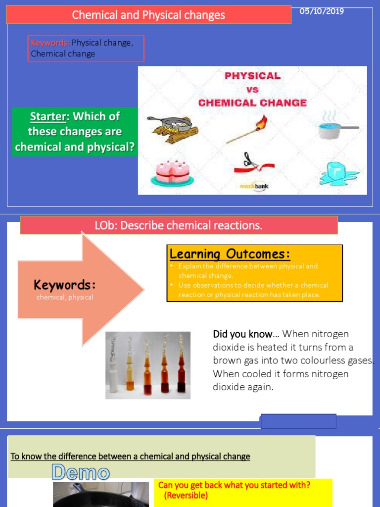 Lesson 1 - Chemical Reactions | PDF | Chemical Substances | Physical ...