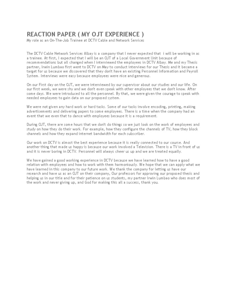 Reaction Paper | PDF