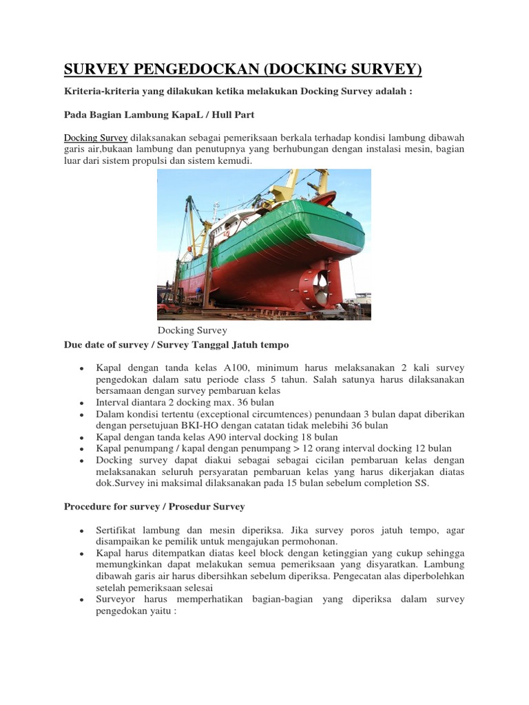 Prosedur dan Interval Docking Survey | PDF | Bisnis