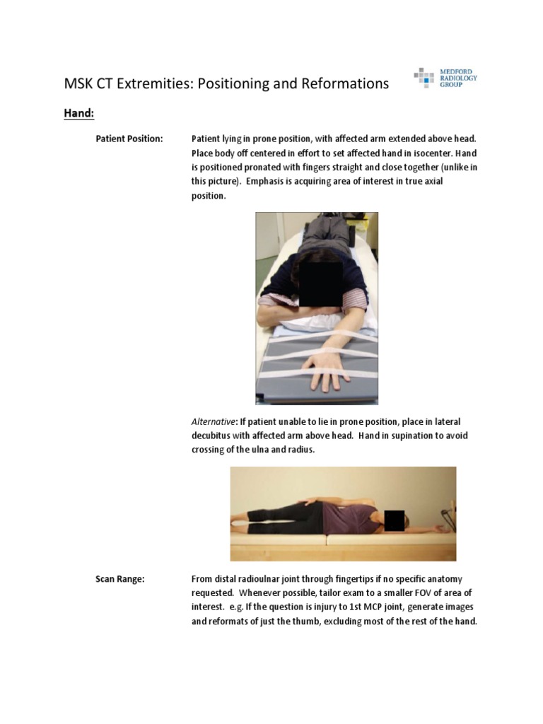 Guidelines for Optimal Positioning, Image Display, and Reformations for ...