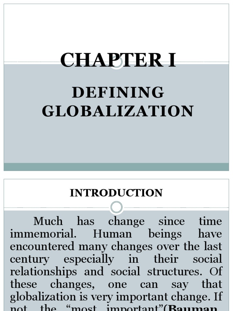 CHAPTER I-Introduction To The Study of Globalization | PDF ...
