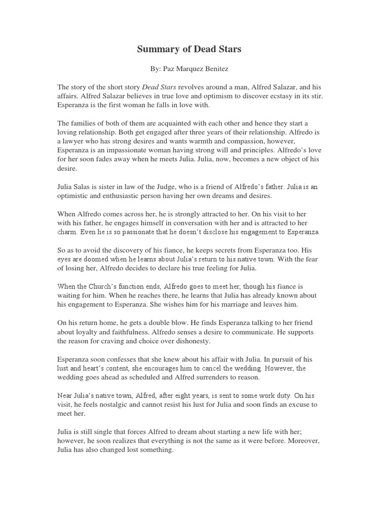 Summary of Dead Stars | PDF | Love Summary of Dead Stars | PDF | Love