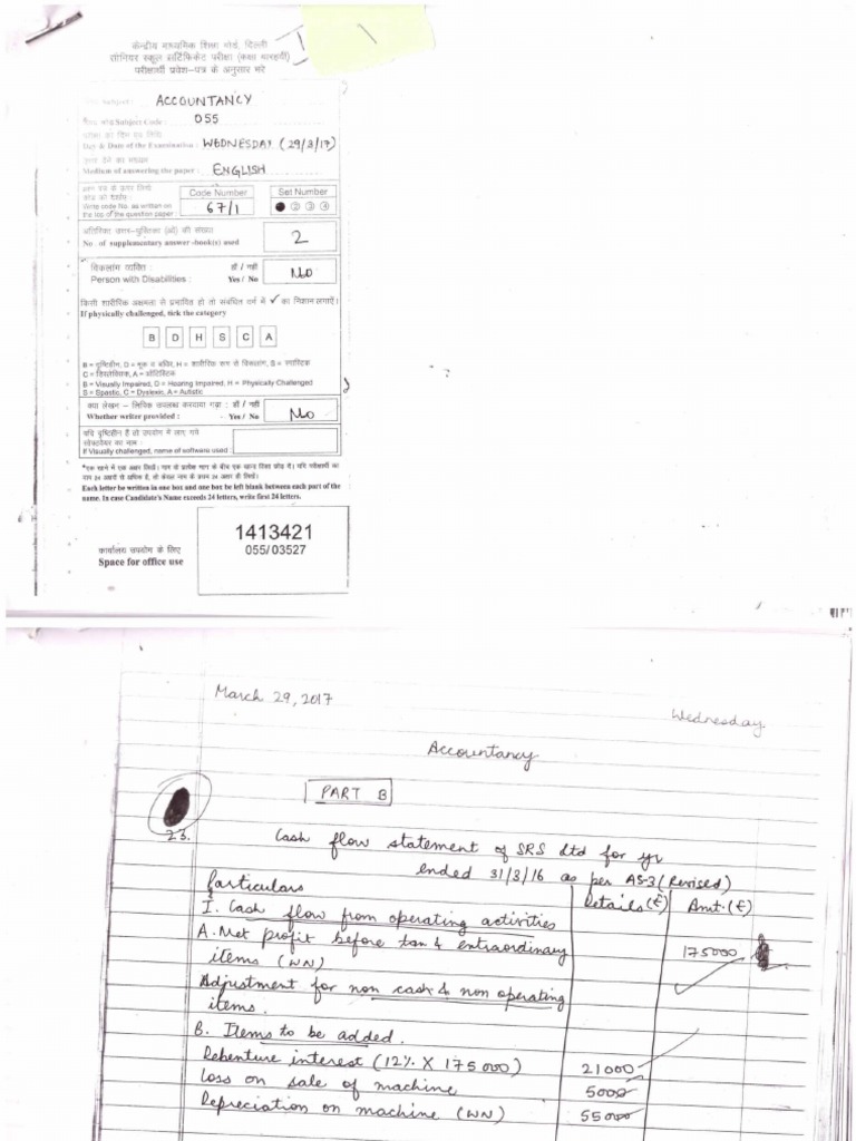 CBSE Topper Answer Sheet Class 12 Accountancy 2017 | PDF | Accountancy ...