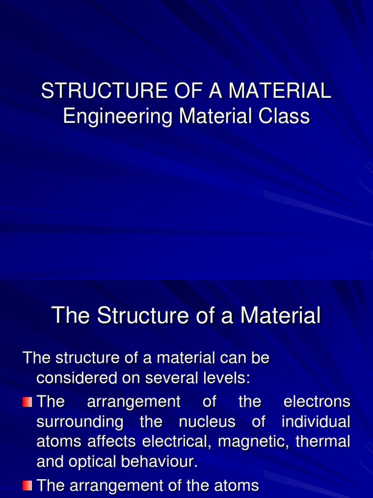 Structure of A Material Engineering Material Class | PDF | Chemical ...