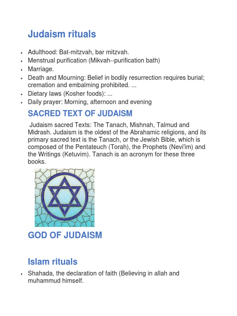 Judaism Rituals: Sacred Text of Judaism | PDF | Vedas | Sutra