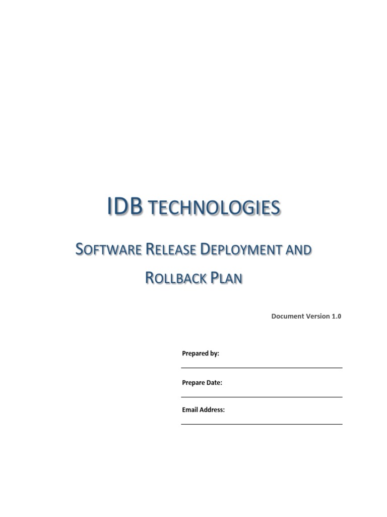 Roll Back Plan | PDF | Backup | Application Software