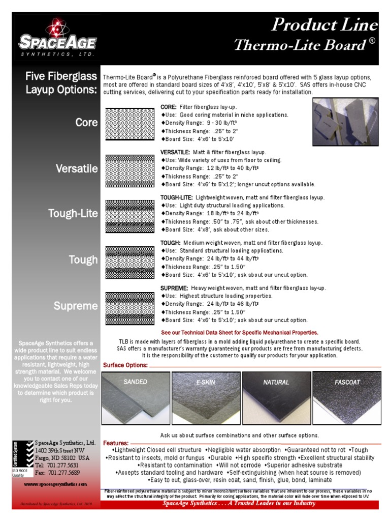 Thermo Lite Board | PDF | Adhesive | Fiberglass