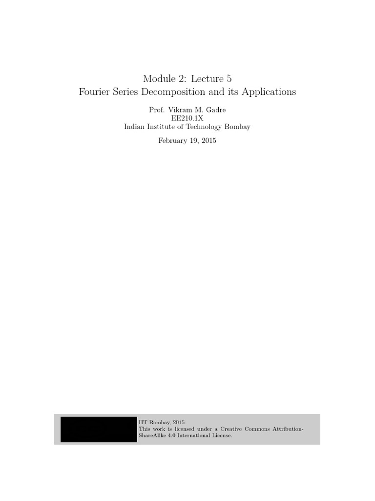 Module 2: Lecture 5 Fourier Series Decomposition and Its Applications | Download Free PDF ...