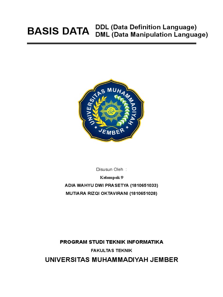 Makalah DDL DML Basis Data KL 9 | PDF