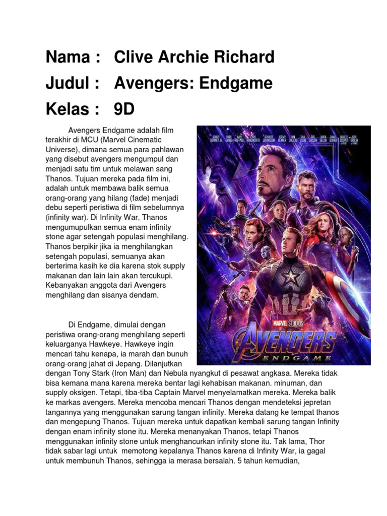 Resensi Film Avengers Endgame | PDF