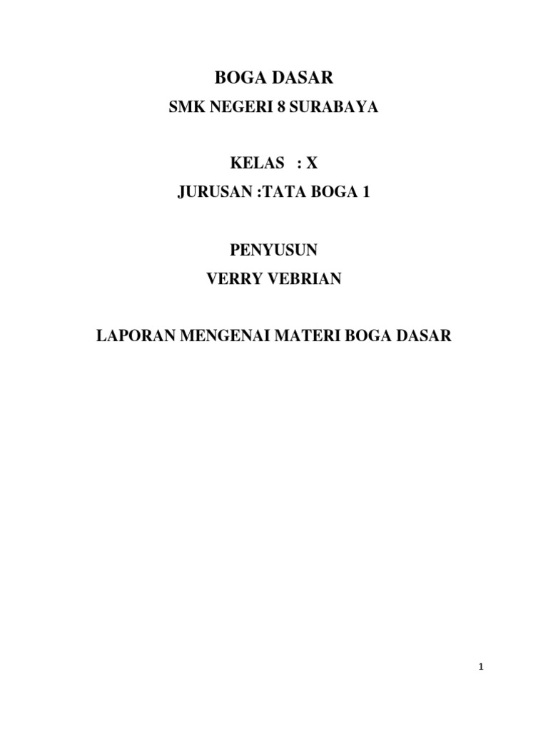 Boga Dasar 1 | PDF