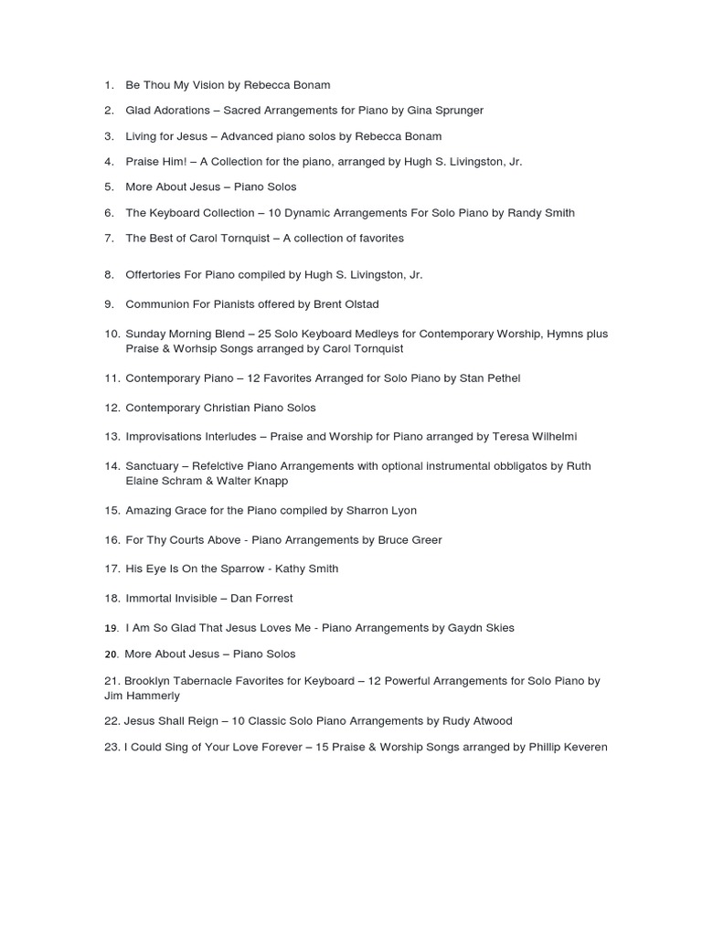 Piano List | PDF