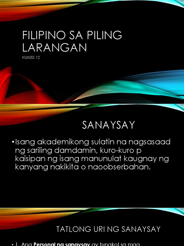 Filipino Sa Piling Larangan | PDF