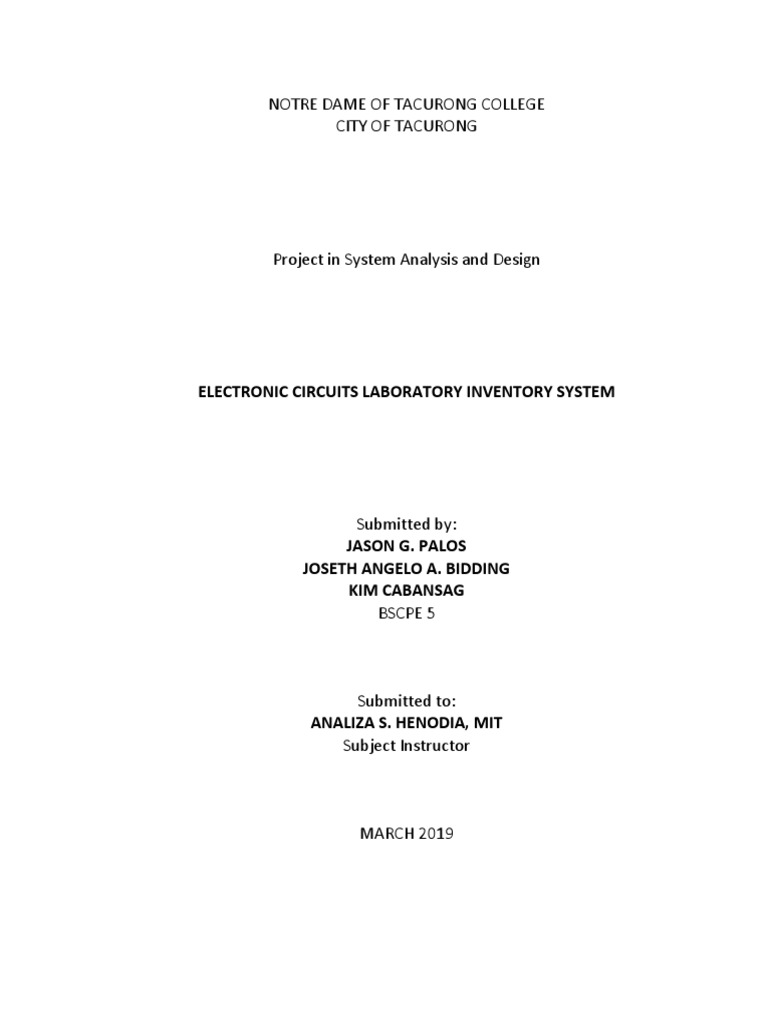 Electronic Circuits Lab Inventory System | PDF | Electronic Component ...