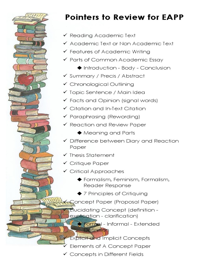 EAPP Review: Academic Writing and Essay Skills | PDF | Essays | Concept