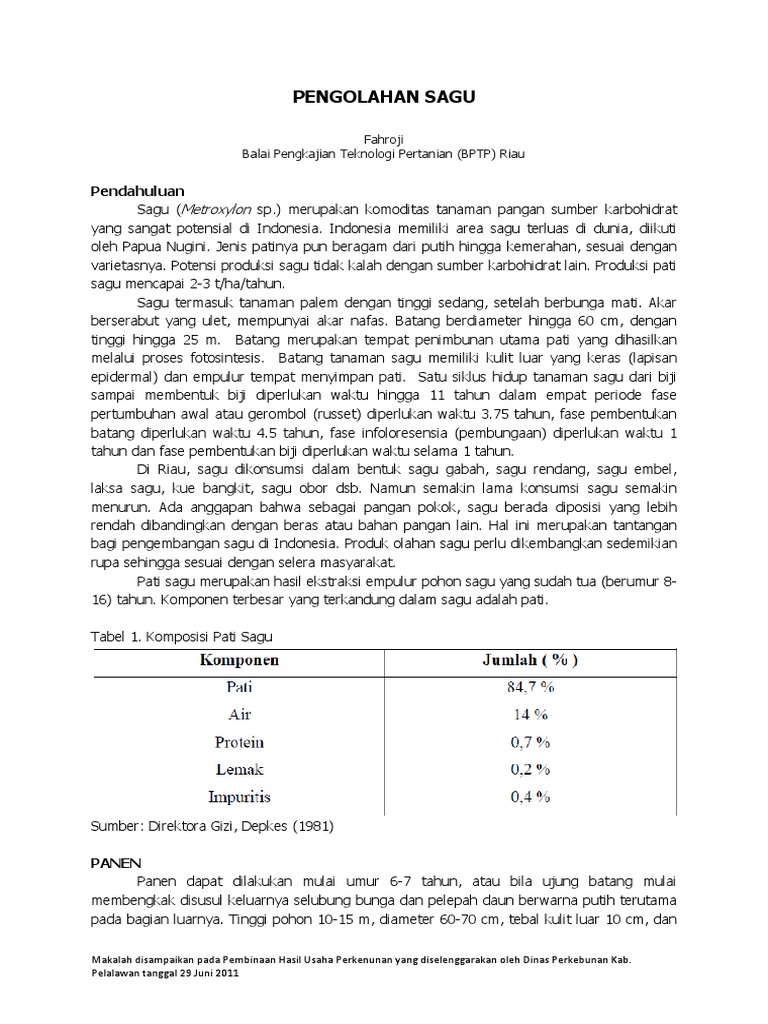 Pengolahan Sagu PDF | PDF