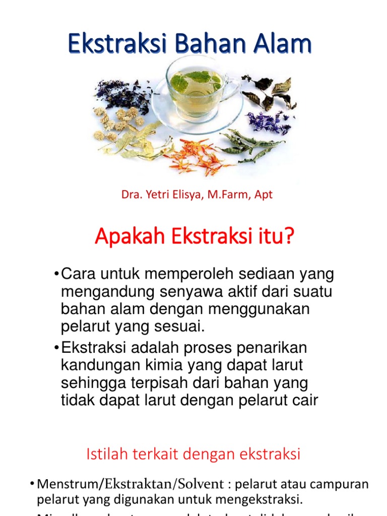 Ekstraksi Maserasi Yet | PDF