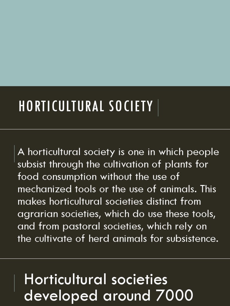 Horticultural Societies: An Overview | PDF | Home & Garden | Science ...