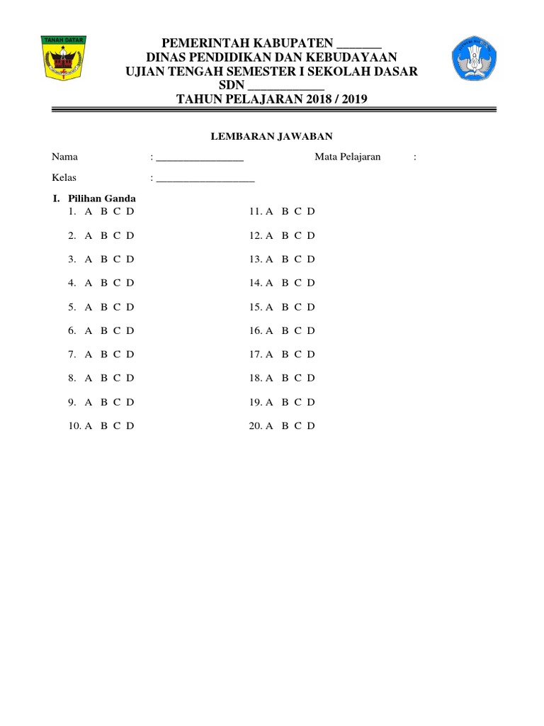 Lembar Jawaban ABCD | PDF