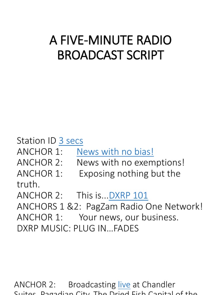 Radio Broadcasting Guide Complete With Script | PDF