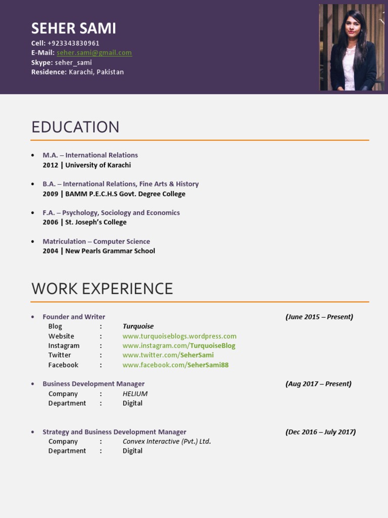 CV - Sami Seher | Download Free PDF | Social Media | Popular Culture ...